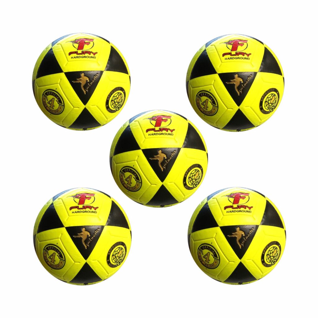 Fury Hardground Yellow Football (Pack of 5 Balls) – Size 4 | Solly M ...